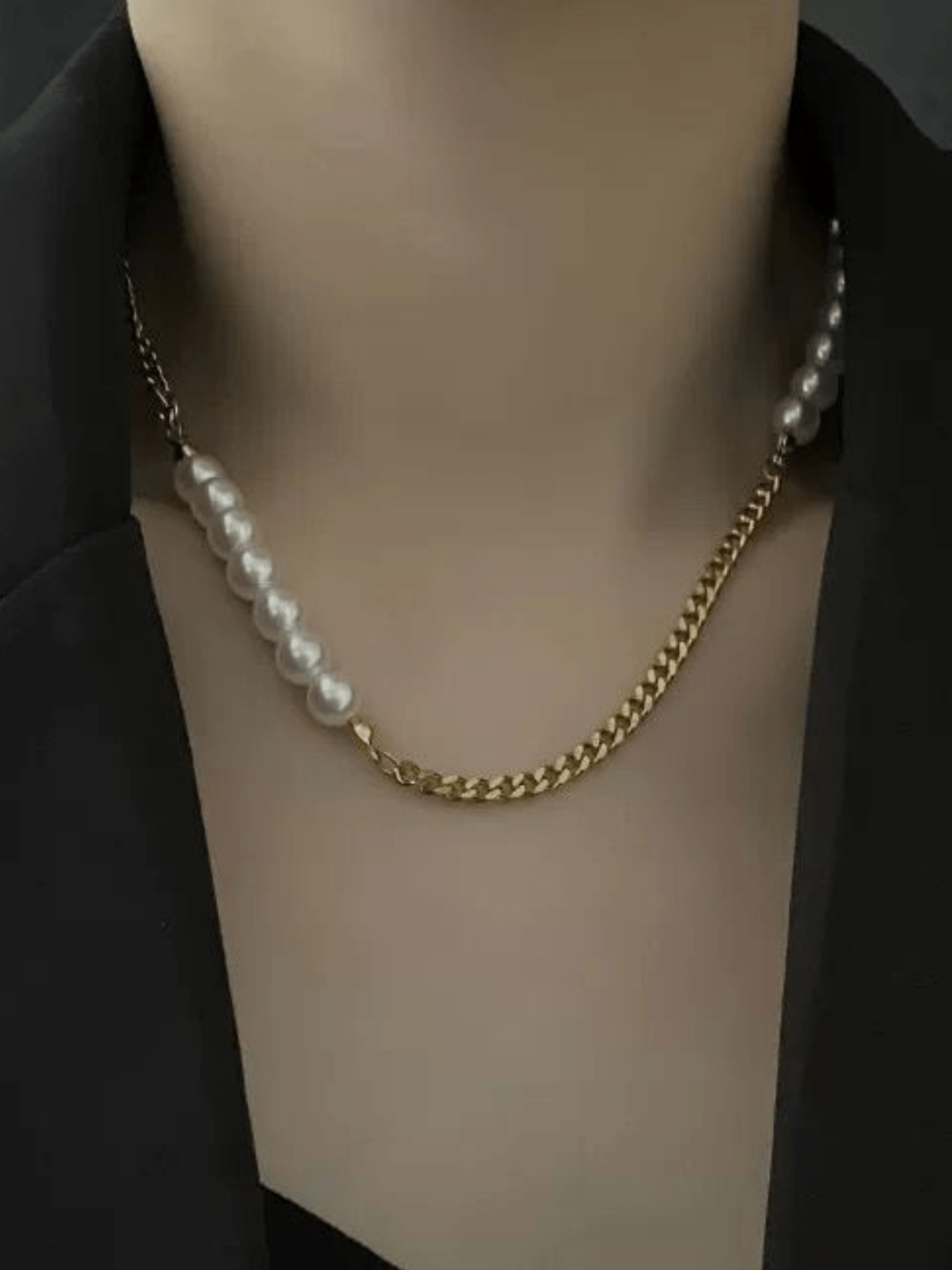 Pearl Curb Chain Necklace – Minimalist Lab
