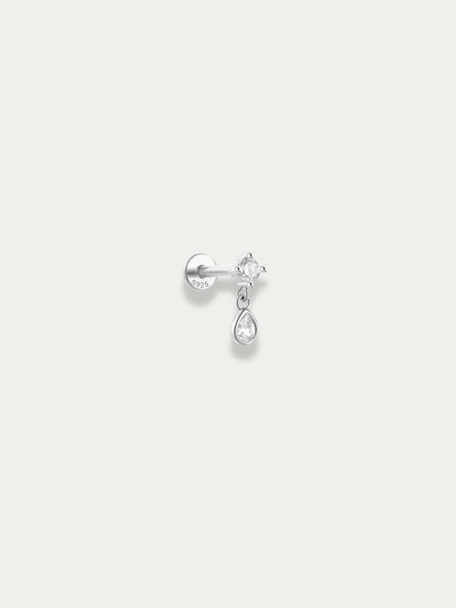 Elia Droplet Zirconia Stud Earring | 925 Sterling Silver Ear Curation ...